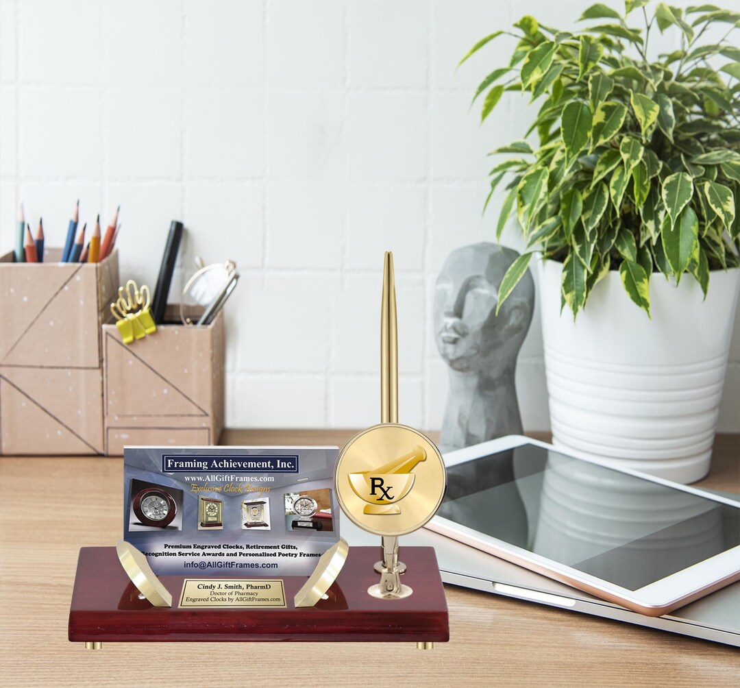 Engrave Desk Gold Nameplate Pen Doctor of Pharmacy Congratulation ...