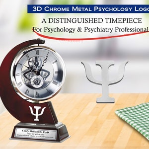 Psychology Logo Large Quartz Gear Desk Clock Rotate 360 Degree ...