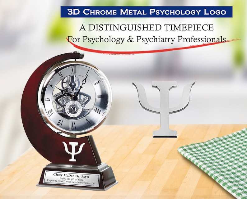Psychology Logo Large Quartz Gear Desk Clock Rotate 360 Degree ...