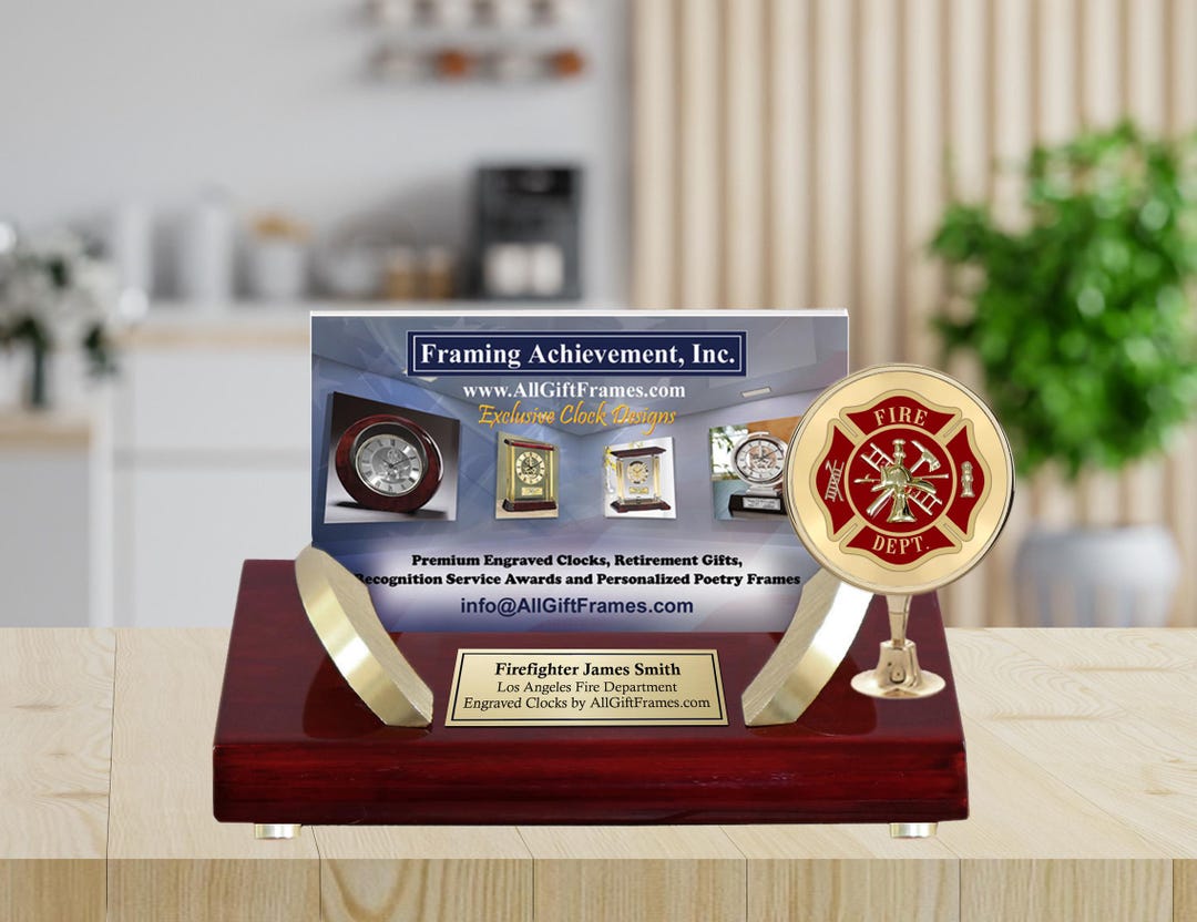 Fire Fighter Retirement Promotion Gift Graduation Engrave Business Card ...