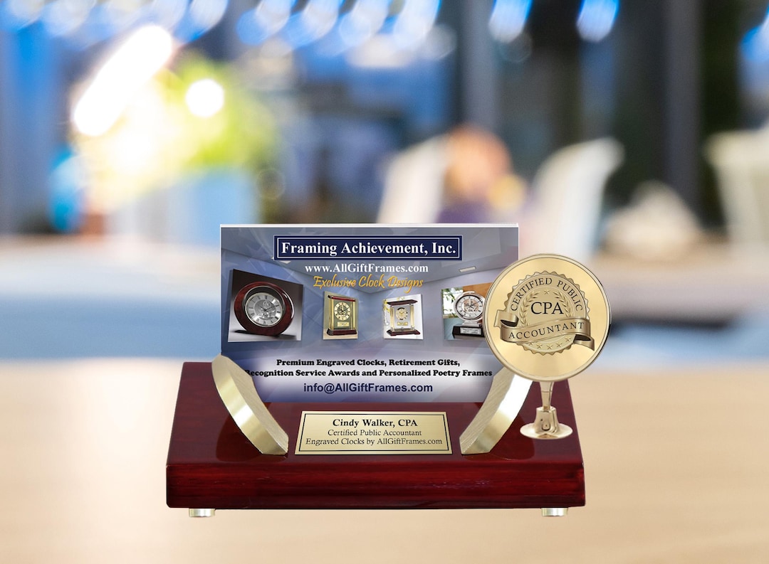 CPA Engrave Business Card Holder Desk Executive Name Plate Display ...