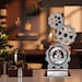 Personalized Clock Engraved Triple Gear Shape Table Clock Trophy ...