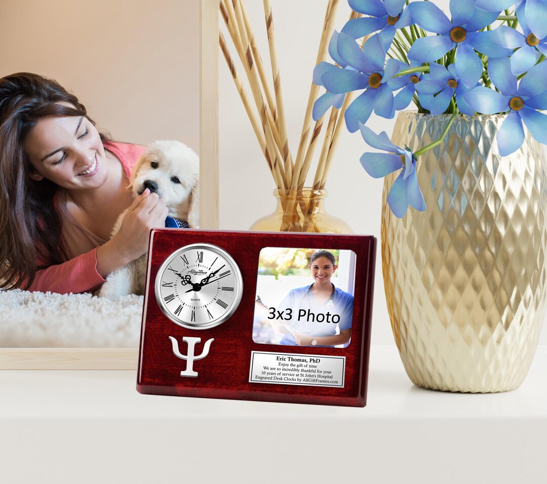 Psychologist Engrave Desk Picture Frame Silver Clock Psychology ...