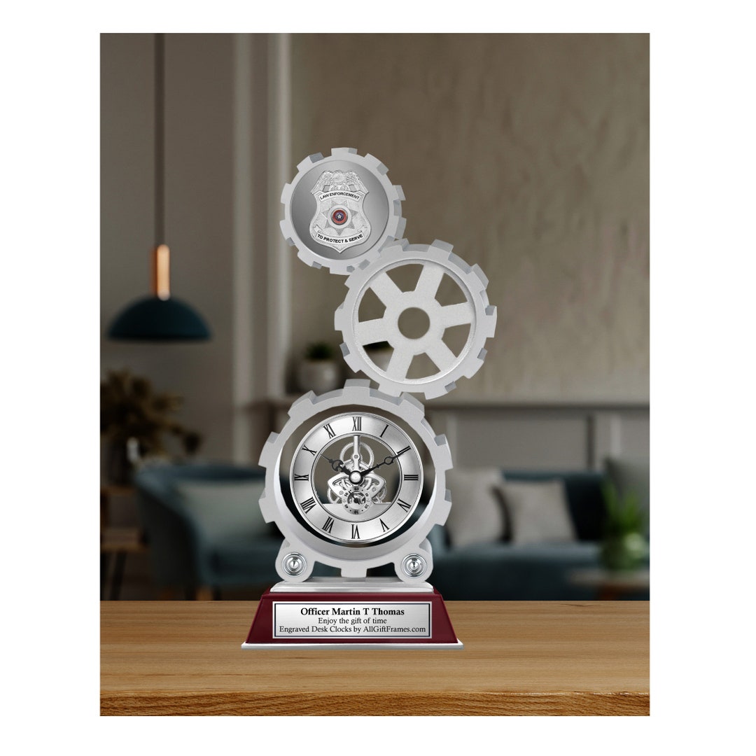 Mechanical Gear Clock Badge Logo Police Academy Graduation Police ...