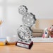 Personalized Clock Engraved Triple Gear Shape Table Clock Trophy ...