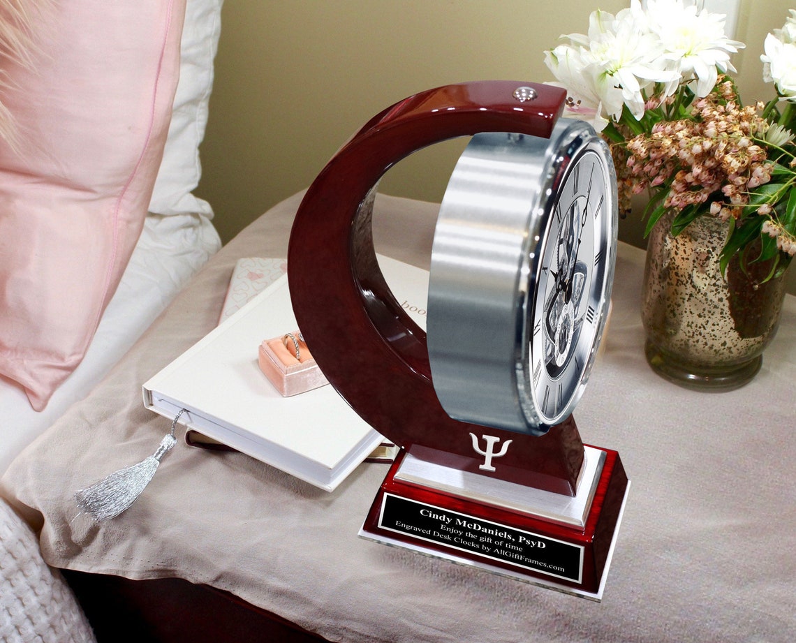 Psychology Logo Large Quartz Gear Desk Clock Rotate 360 Degree ...