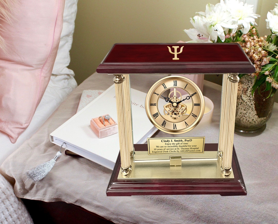 Personalize Desk Engraved Clock Psychology Logo Psychologist ...