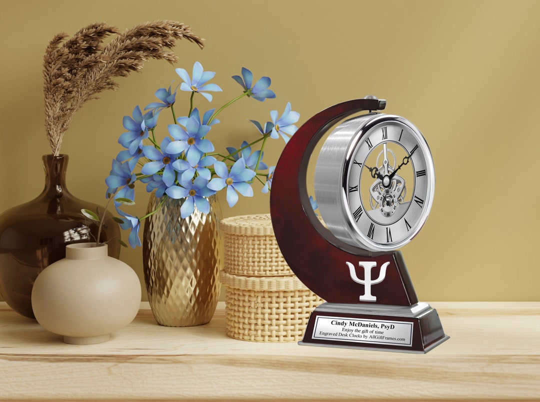 Psychology Logo Large Quartz Gear Desk Clock Rotate 360 Degree ...