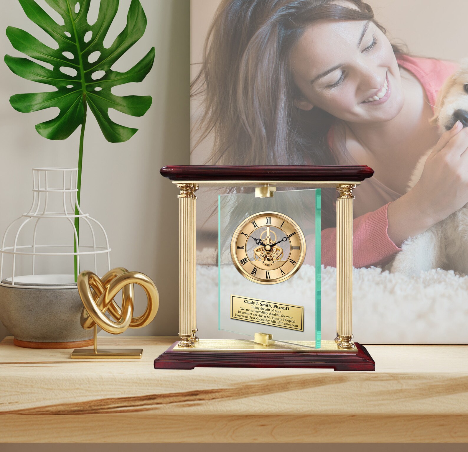 Personalize Rotating Mechanical Gear Clock Desk Clock Law Professional ...