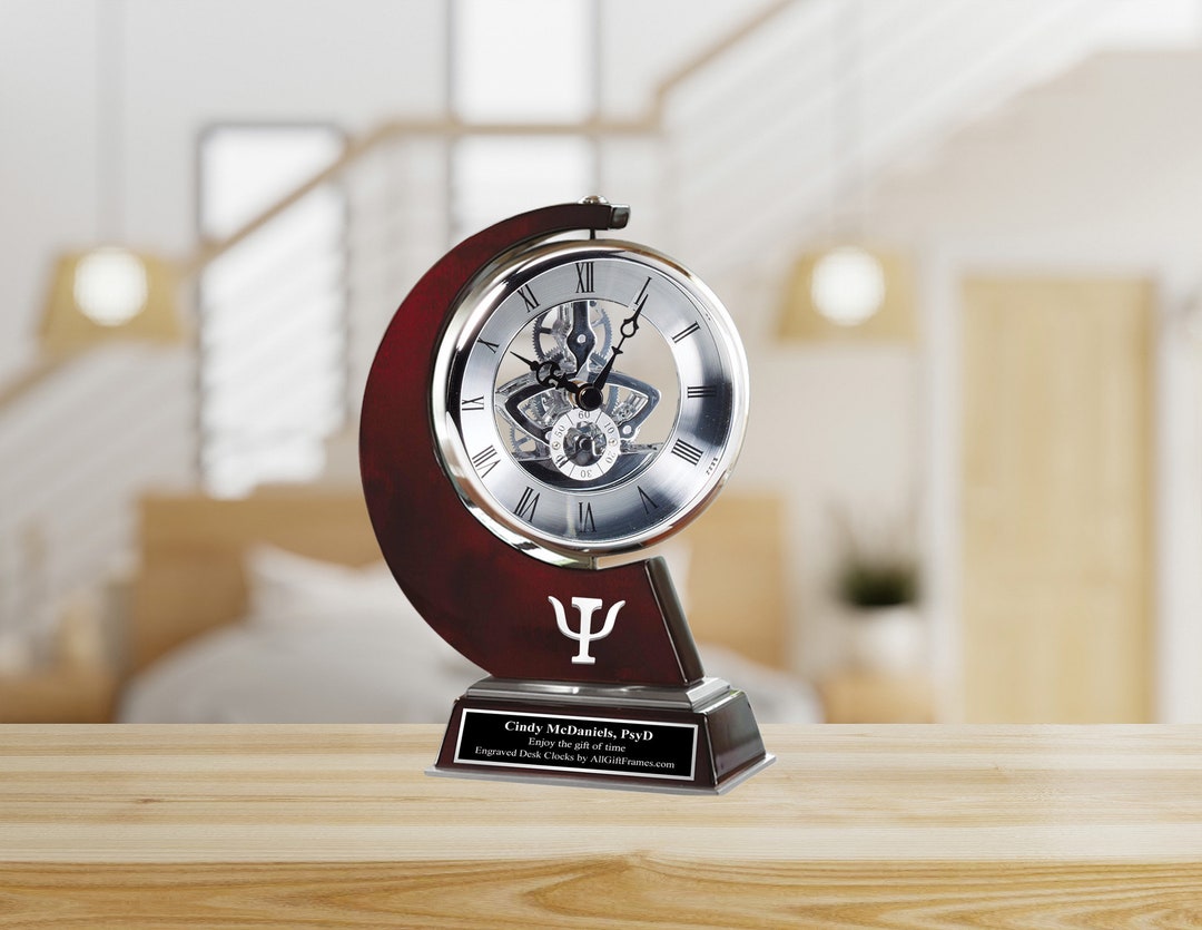 Psychology Logo Large Quartz Gear Desk Clock Rotate 360 Degree ...