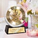 Personalized Crystal Clock Black Glass Base Gold Engraved Plate ...