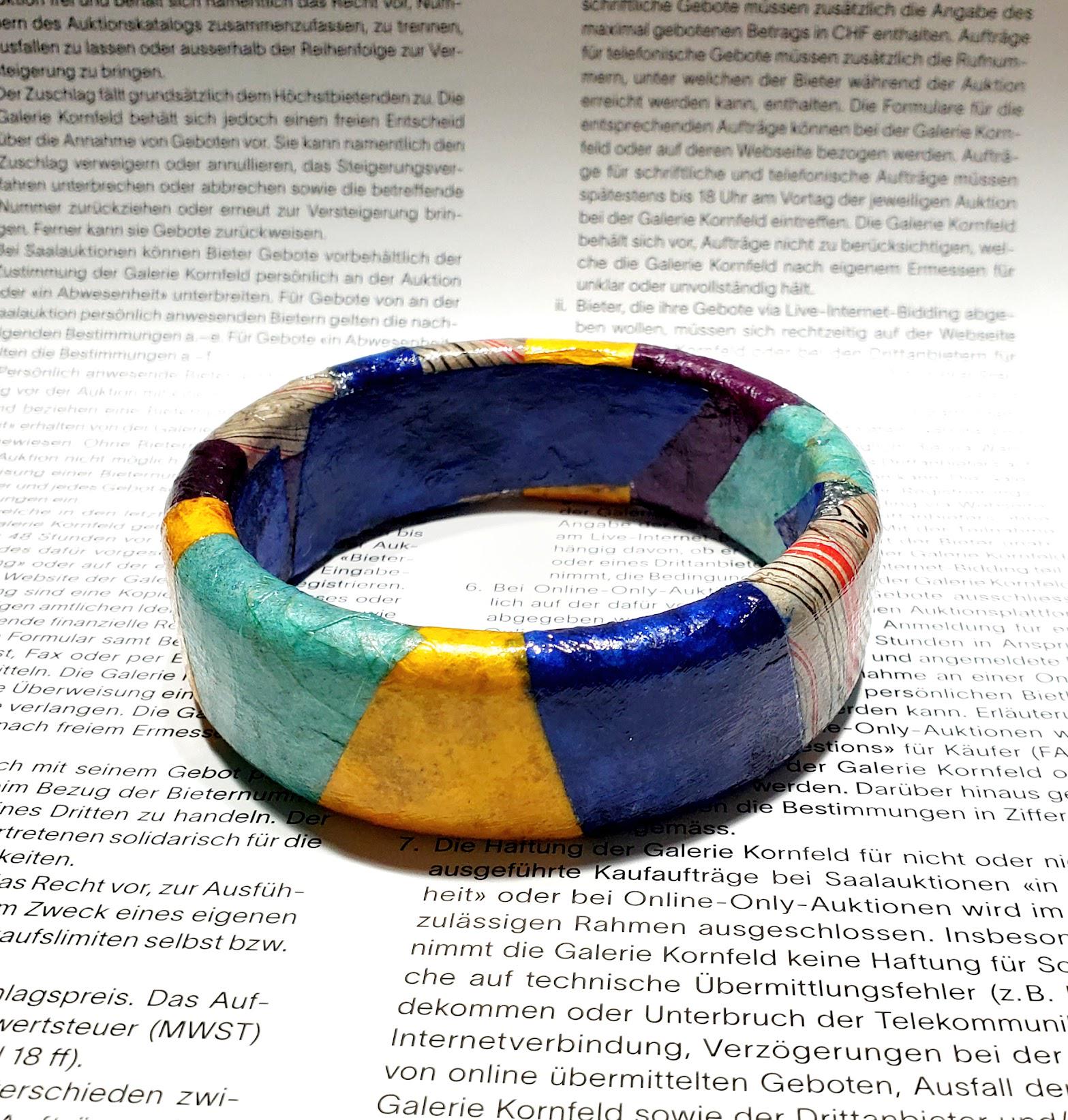 Paper Collage Bangle Bracelet, Gallery Art Jewelry, Mother's Day Gift ...