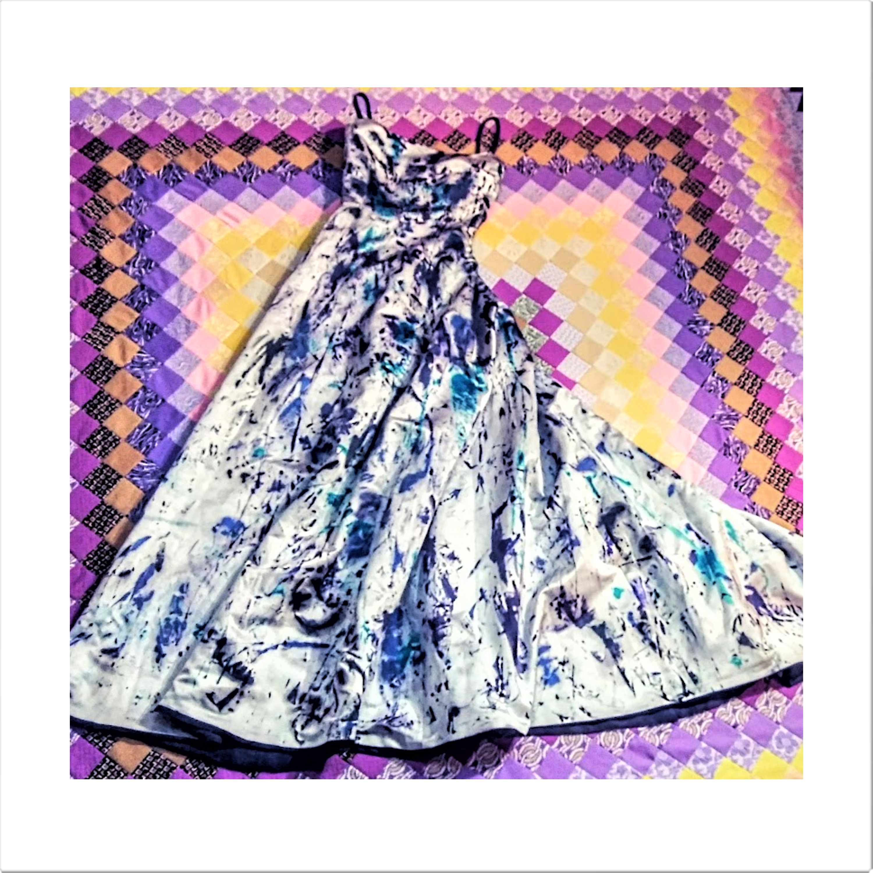 Hand Painted Wedding Dress, Boho Wedding Dress, Designer Gown, One of a ...