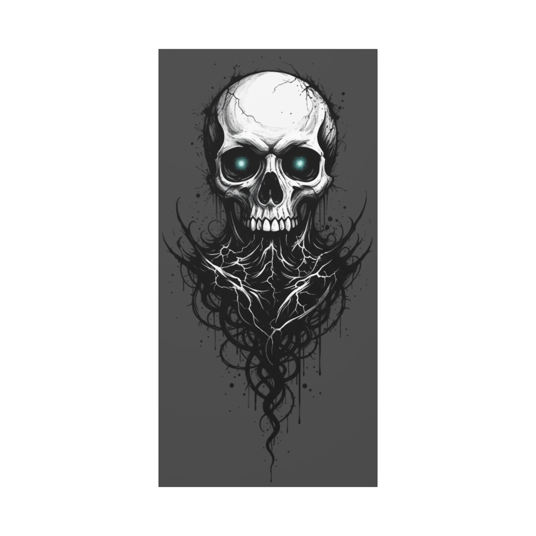 Glowing Blue-eyed Skull Tendril Bust | Alternative Goth Canvas Print - Etsy