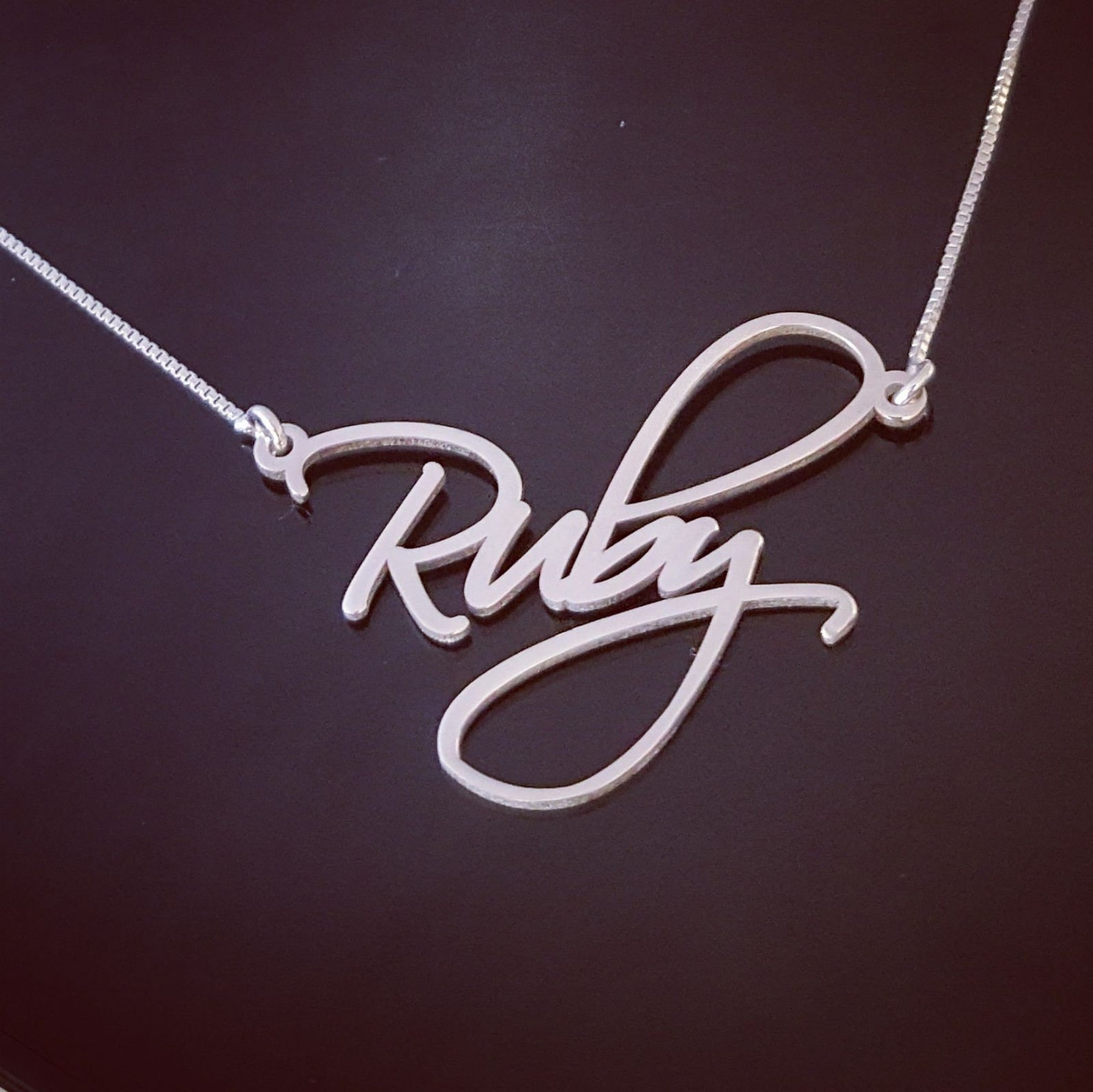 Cursive Dainty Name Necklace Script Name Plate | Etsy