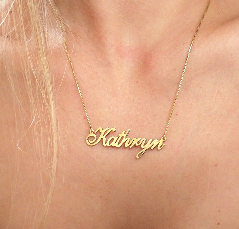Personalized Nameplate Necklace / Gold Name Plate Necklace / - Etsy