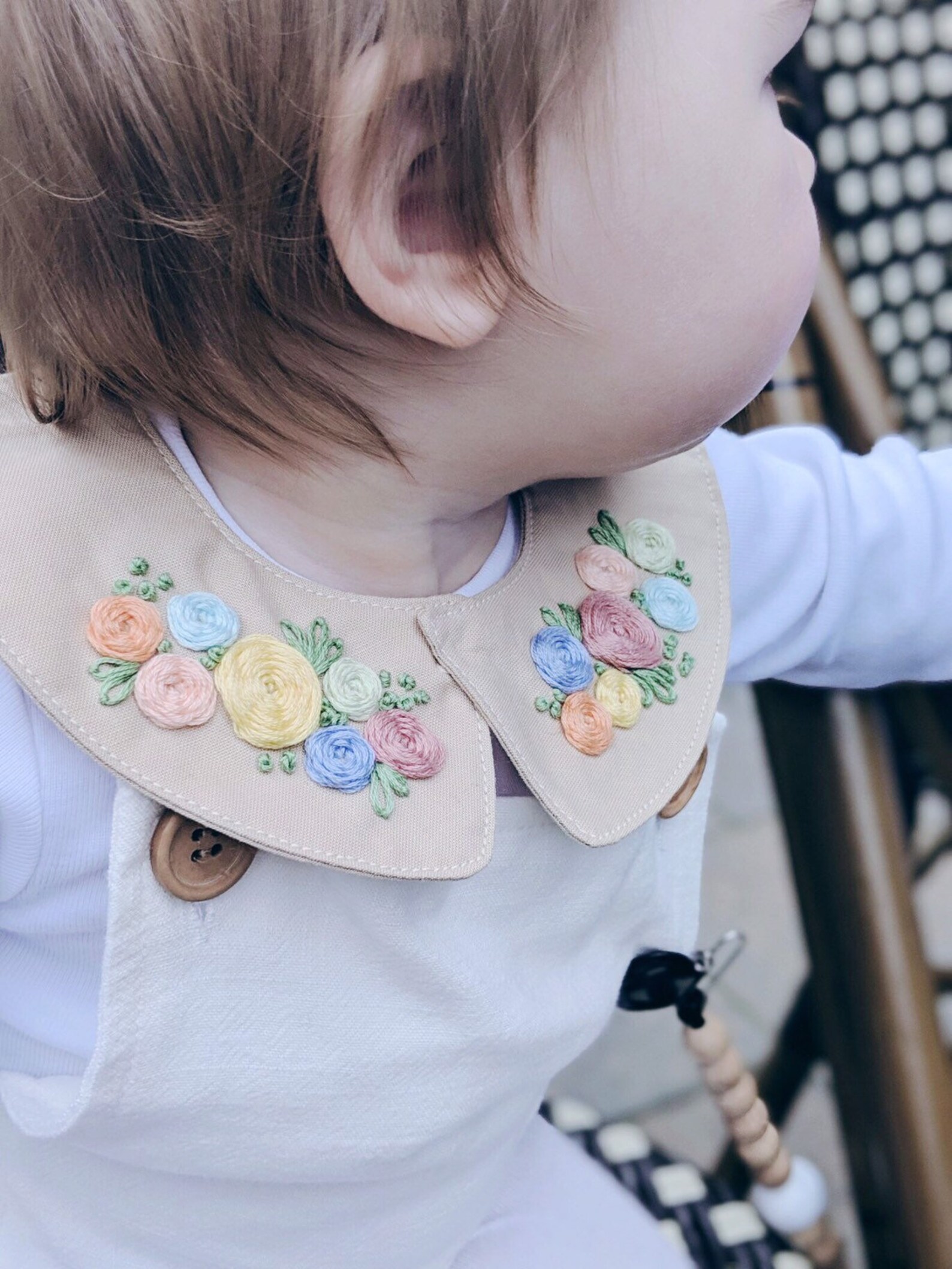 Embroidered Reversible Peter Pan Collar NB-2T, Baby Collar, Baby Girl ...
