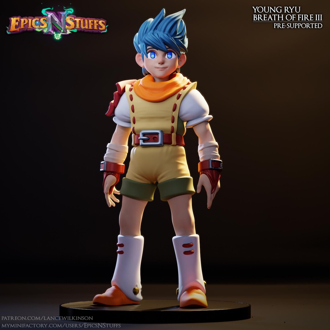 Kid Ryu, Breath of Fire III, 3D Printed, Dungeons and Dragons Miniature ...