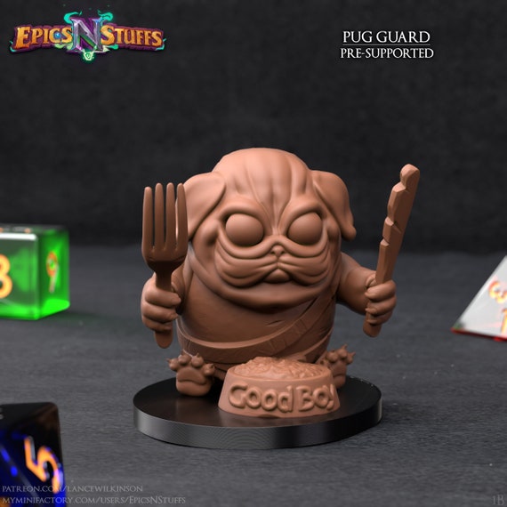 Pug Guard 1B 3D Printed Dungeons and Dragons Miniature - Etsy