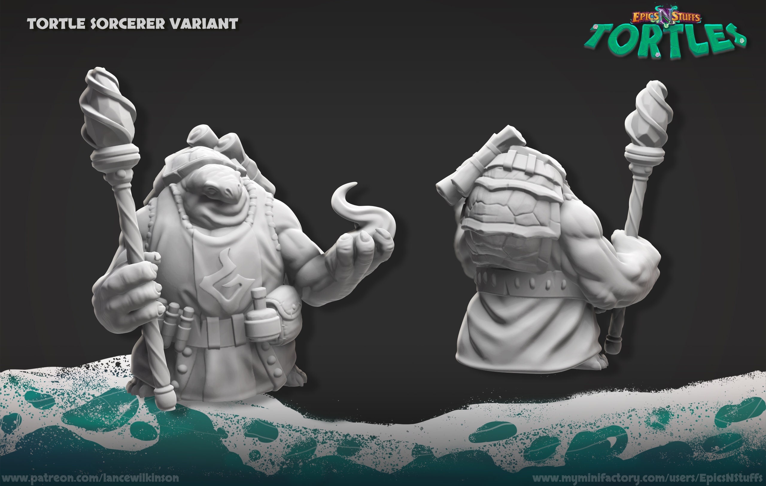 Tortle Sorcerer Variant 3D Printed Dungeons and Dragons | Etsy