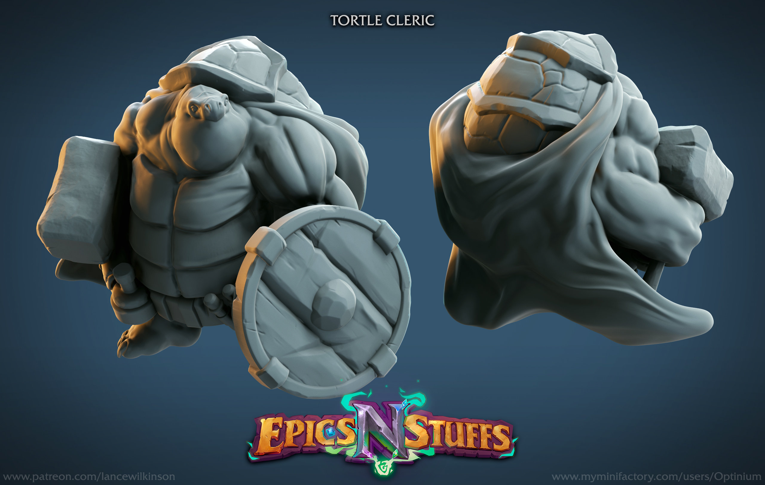 Tortle Cleric 3D Printed Dungeons and Dragons Miniature | Etsy