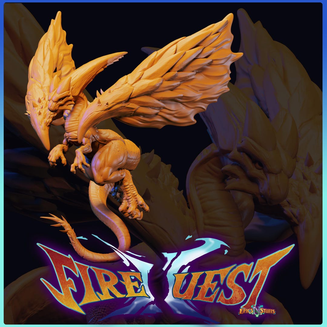 Kaiser Dragon, Breath of Fire III, 3D Printed, Dungeons and Dragons ...