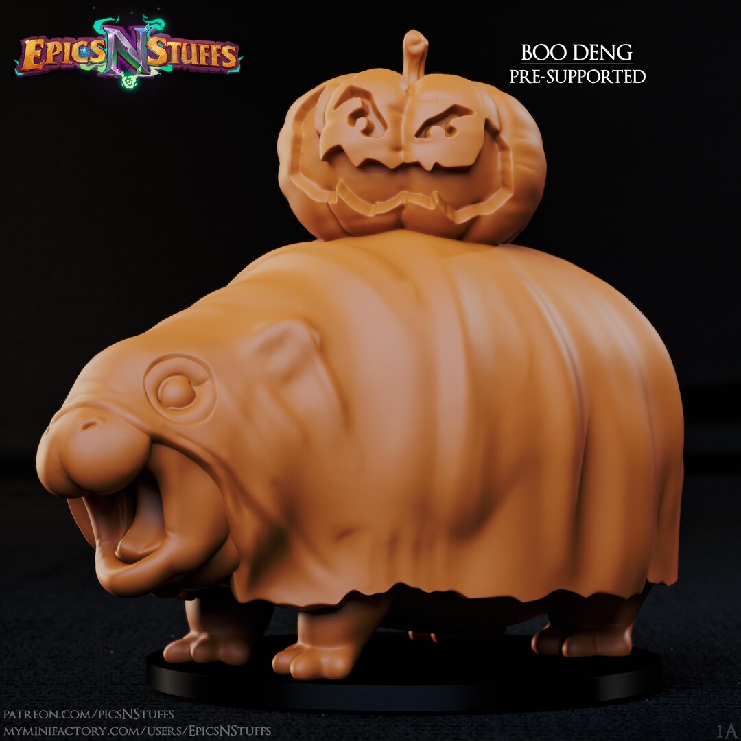 Boo Deng, Moo Deng Pigmy Hippo, 3D Printed, Dungeons and Dragons ...