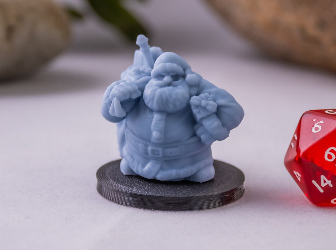 Dwarven Santa, 3D Printed, Dungeons and Dragons Miniature, Statue ...