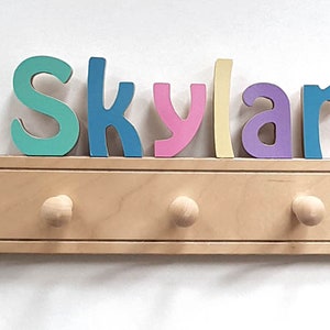 Colorful Kids Coat Rack With Personalized Name and Optional - Etsy