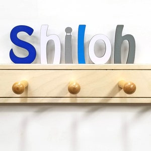 Colorful Kids Coat Rack With Personalized Name - Fast Delivery - Etsy
