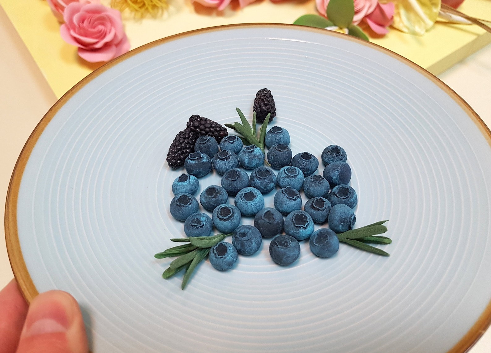 Berries Polymer Clay, Berries Blueberry Hand Made, Blueberry Fake Food ...