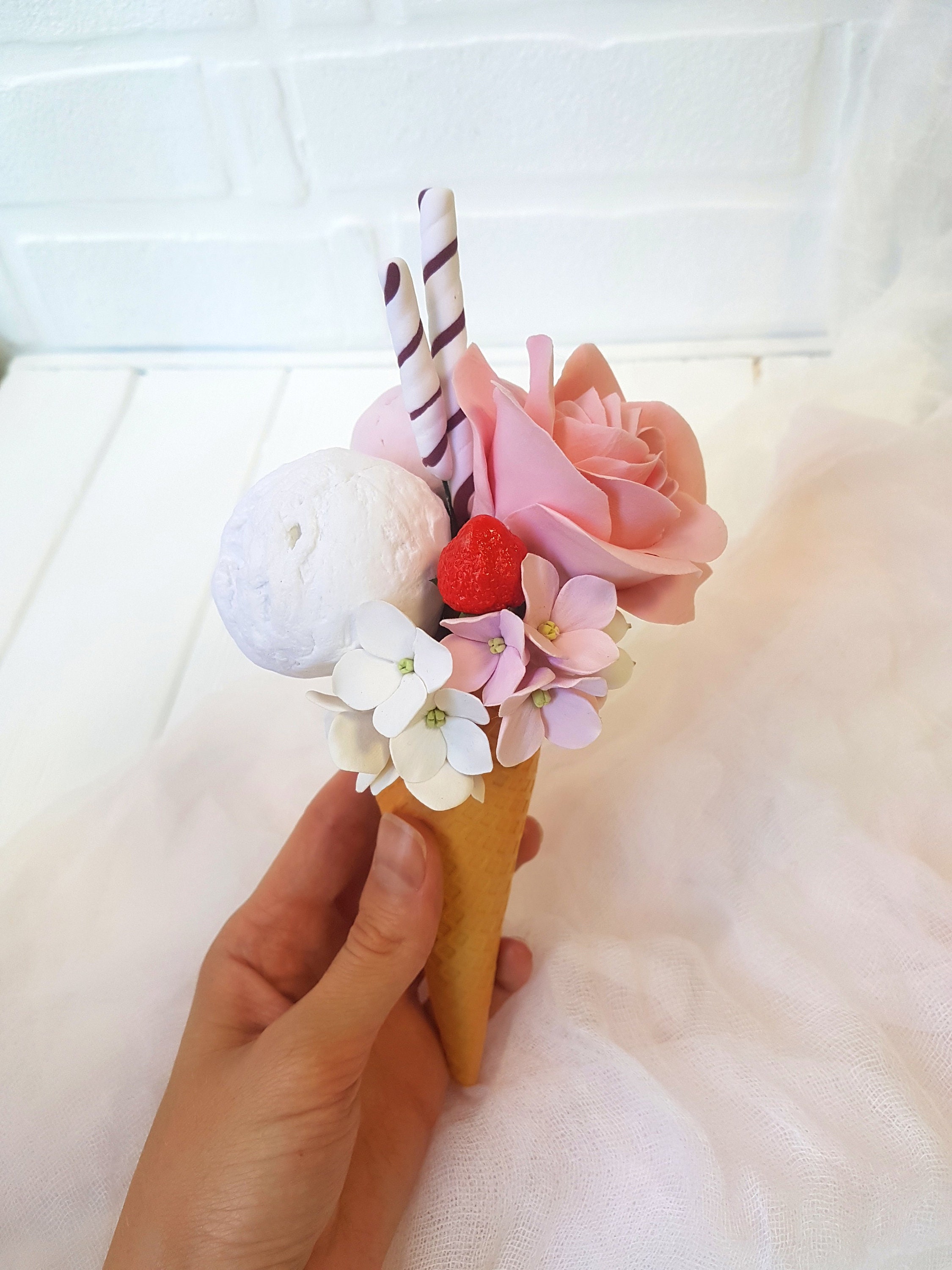 Fake Waffle Cone With a Rounded Edge Fake Ice Cream Cone - Etsy