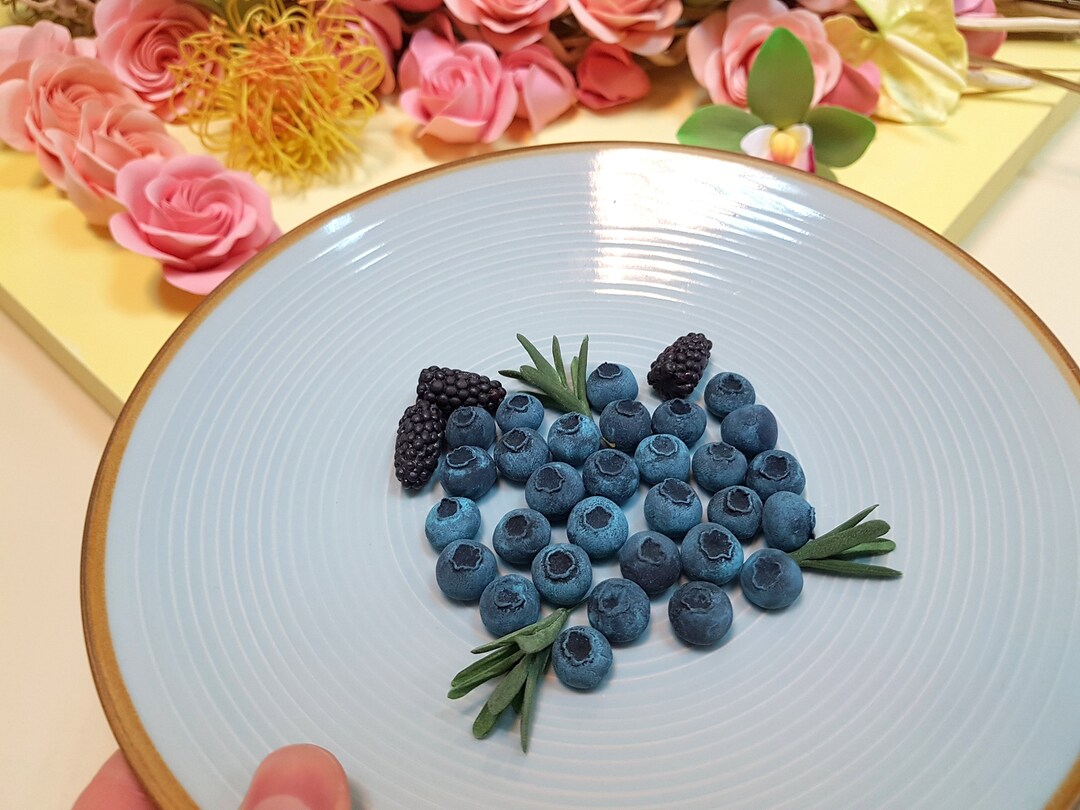 Berries Polymer Clay, Berries Blueberry Hand Made, Blueberry Fake Food ...