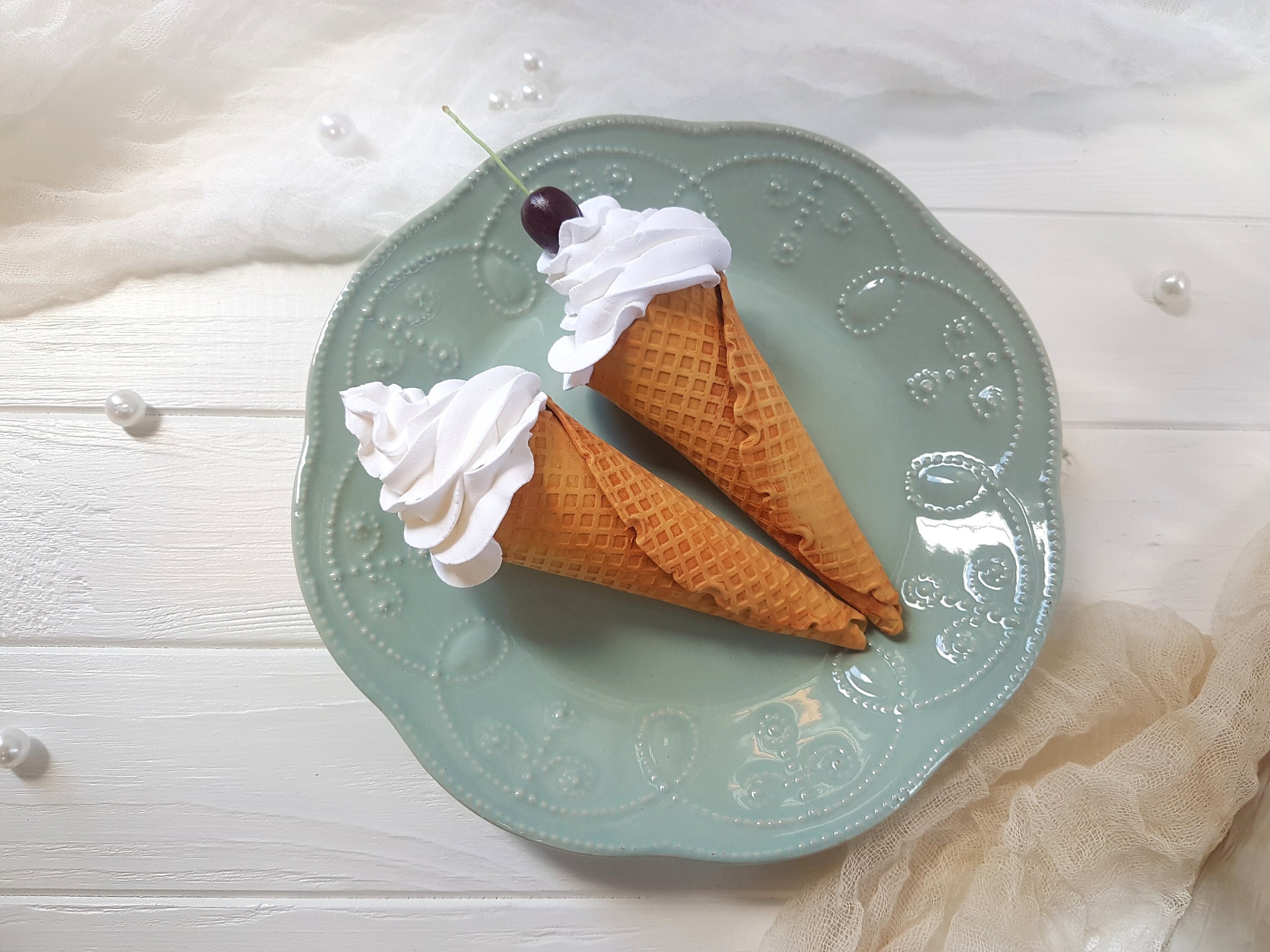 Fake Ice Cream Cone Ice Cream Fake Ice Cream Cherry Faux Food - Etsy