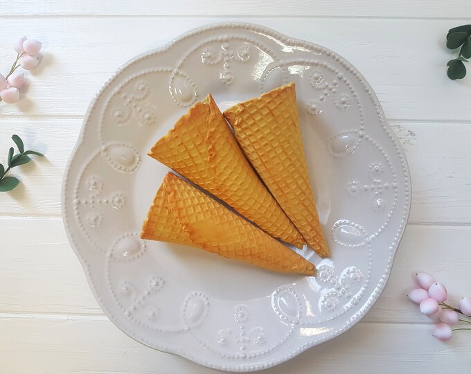 Fake Waffle Cone With Smooth Edge, Waffle Cone, Kitchen Decor, Display ...