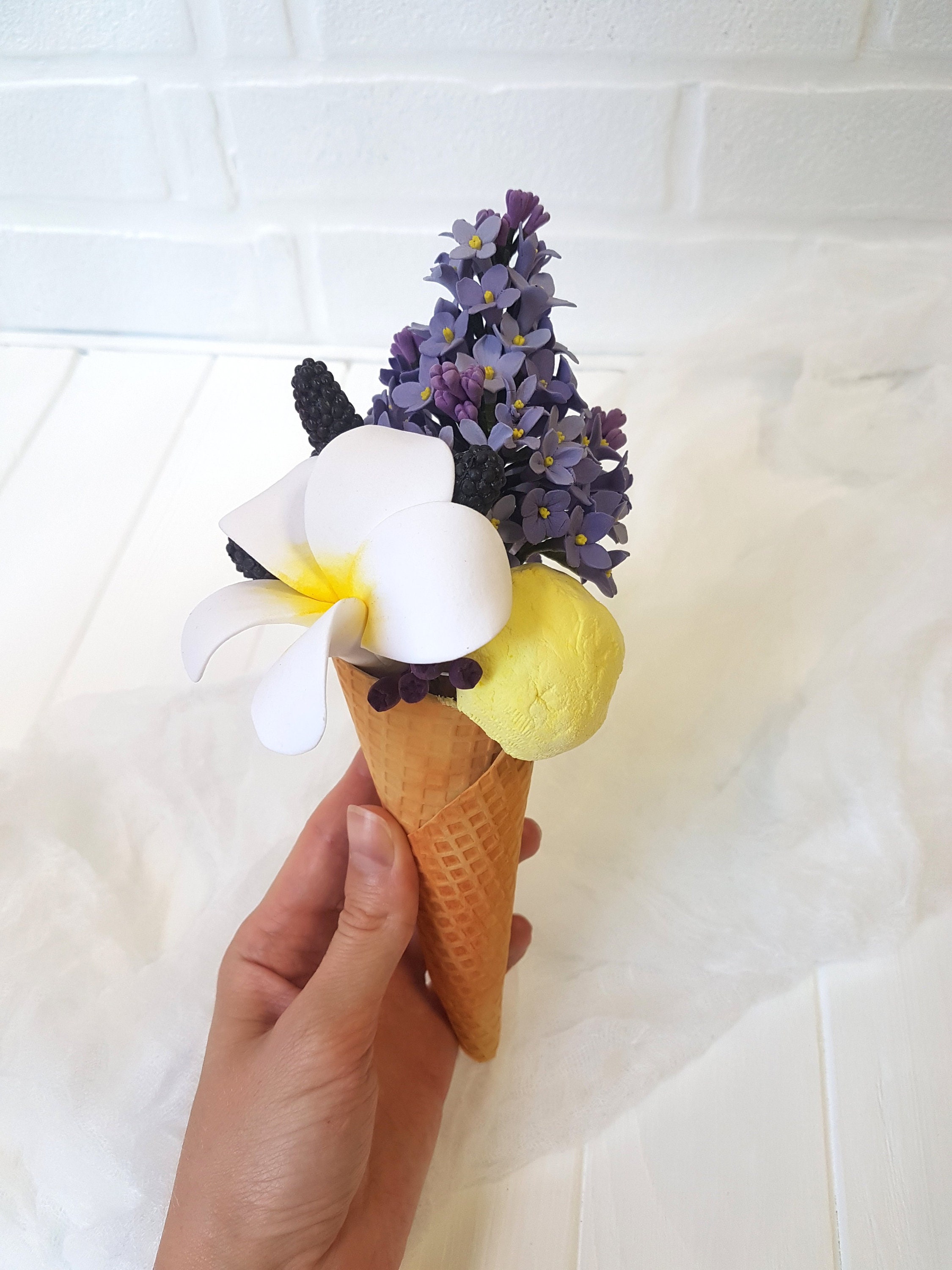 Fake Waffle Cone With a Rounded Edge Fake Ice Cream Cone - Etsy