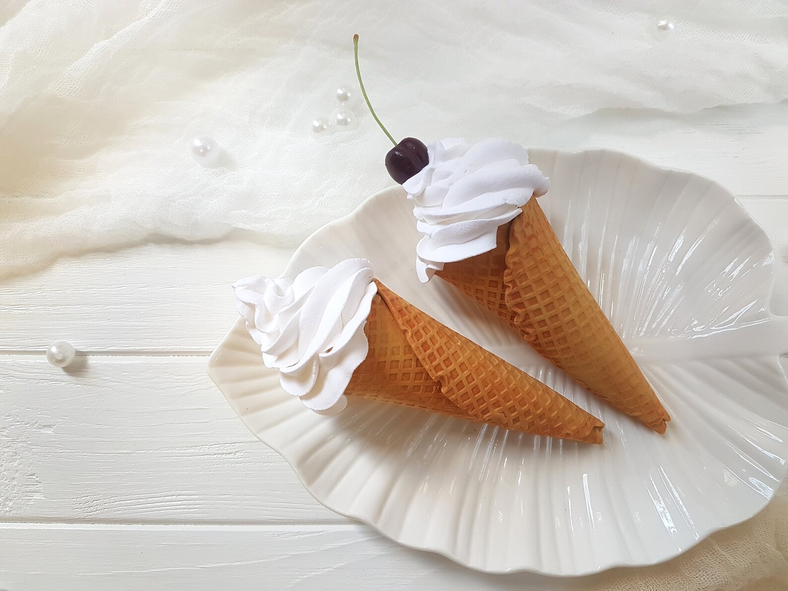 Fake Ice Cream Cone Ice Cream Fake Ice Cream Cherry Faux Food - Etsy