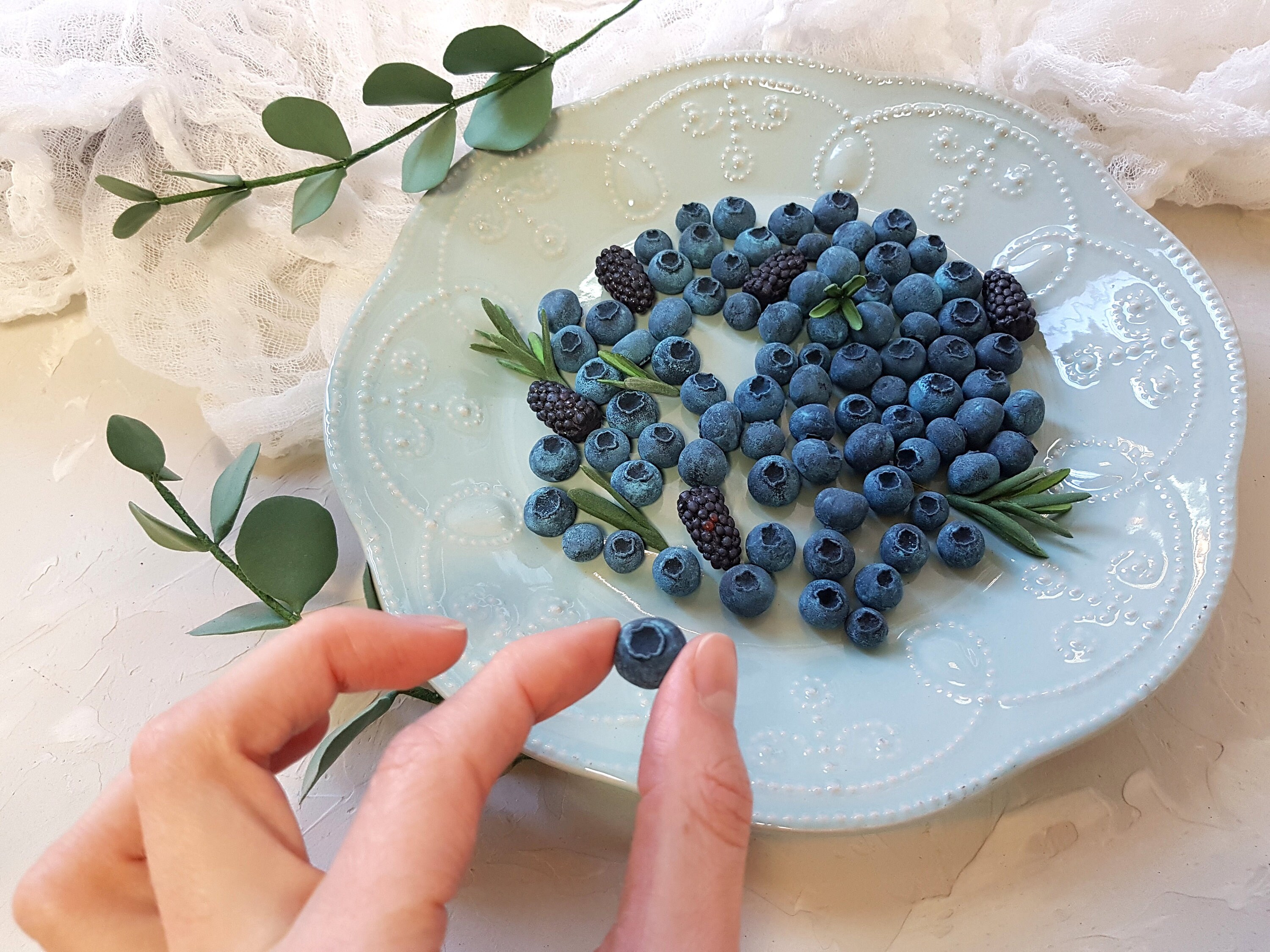 Berries Polymer Clay Berries Blueberry Hand Made Blueberry - Etsy