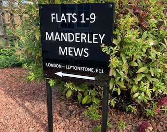 Freestanding Modern House Sign Door Number Address Plaque | Etsy