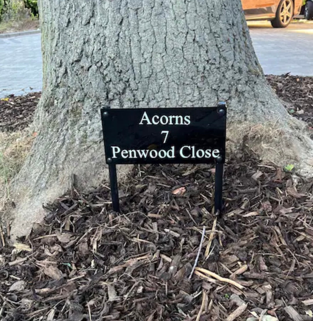 Standing Personalised House Name Lawn Sign and Legs, Door Number and ...