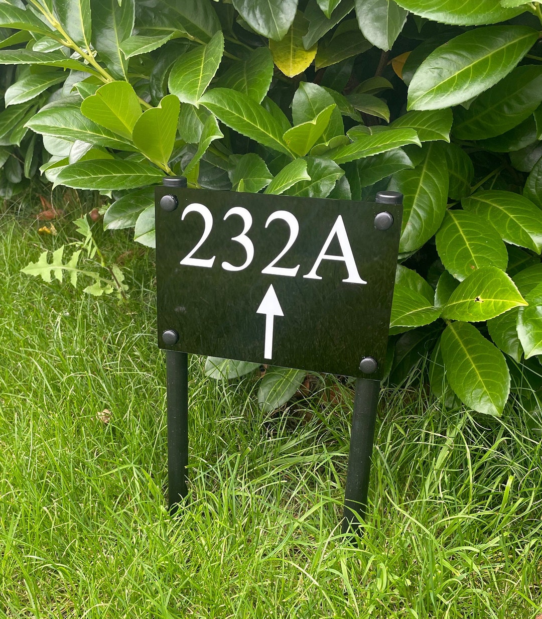 Freestanding Modern House Sign Door Number Address, Garden, Vegetable ...