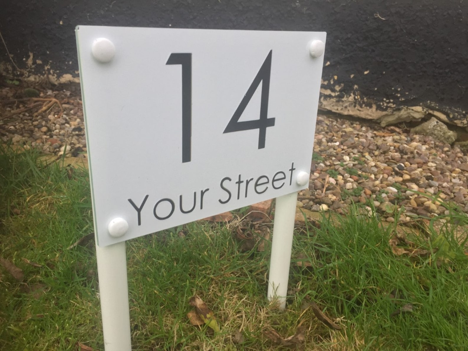 Freestanding Modern House Sign Door Number Street Name / House Name ...