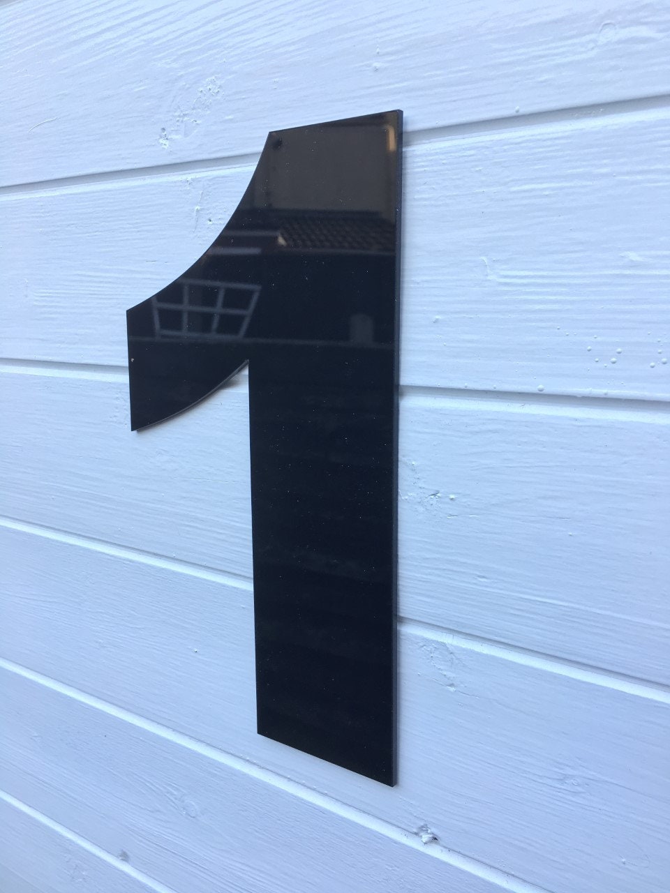Large Modern House Numbers Black, White Aluminium Effect Large House ...