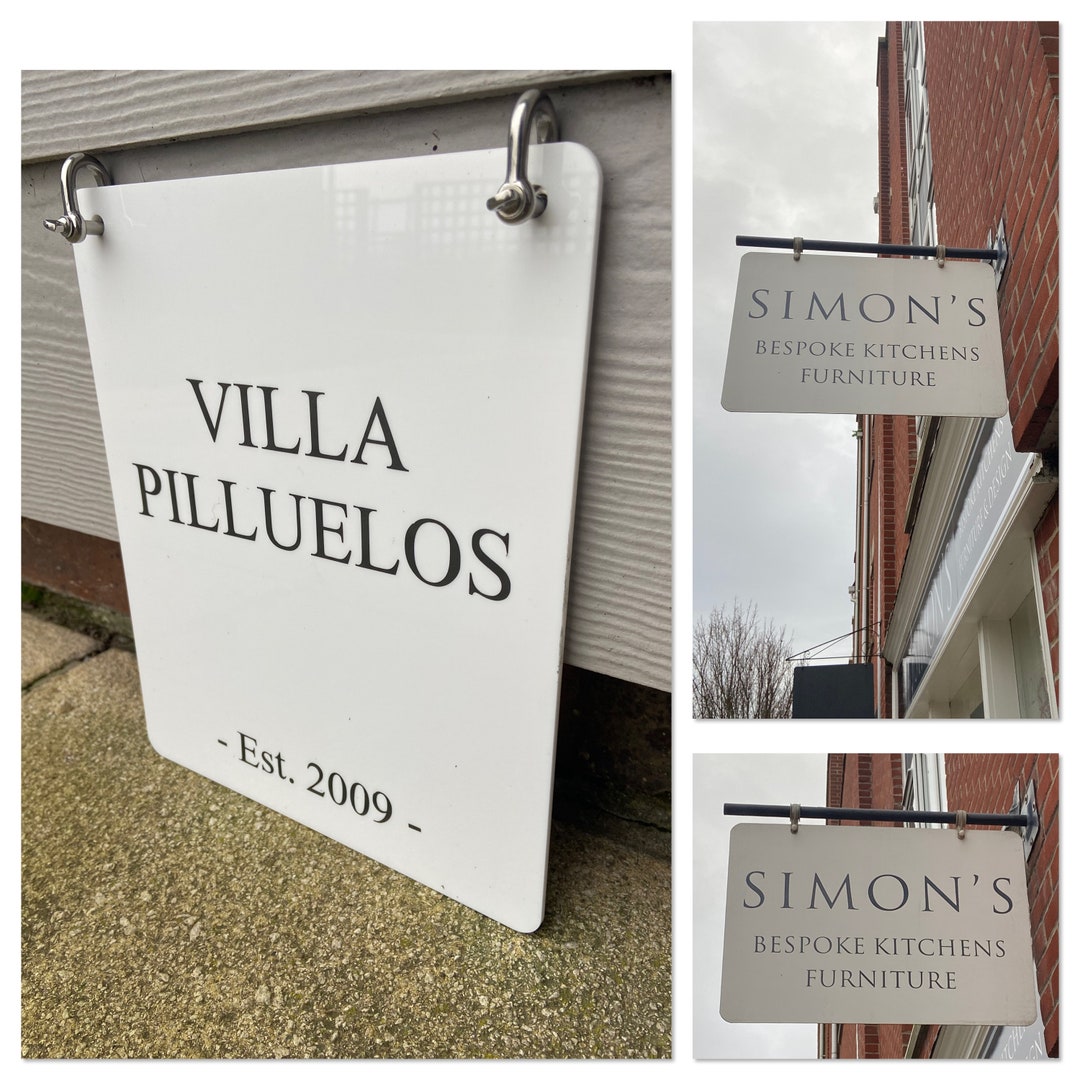 PERSONALISED / CUSTOM HANGING House Sign Double Sided Plaque With D ...