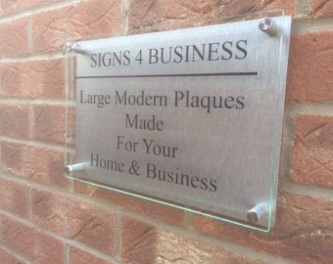 Modern A4 Business Plaque / House Sign Glass Acrylic Aluminium - Etsy