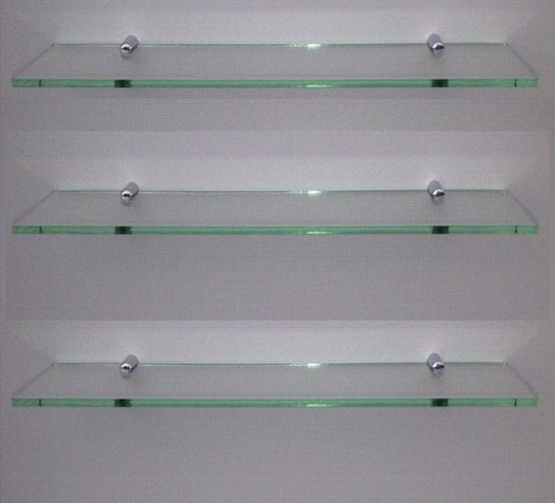 Glass Effect Acrylic Shelf With Silver Fitting Modern Shelving Large Shelving Etsy