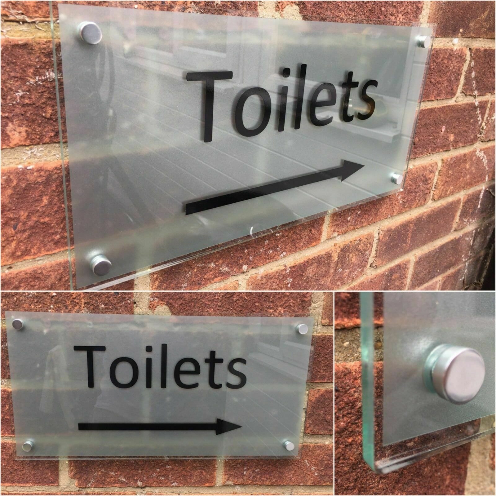 Modern Toilet Glass Acrylic Directional Sign Plaque Custom - Etsy