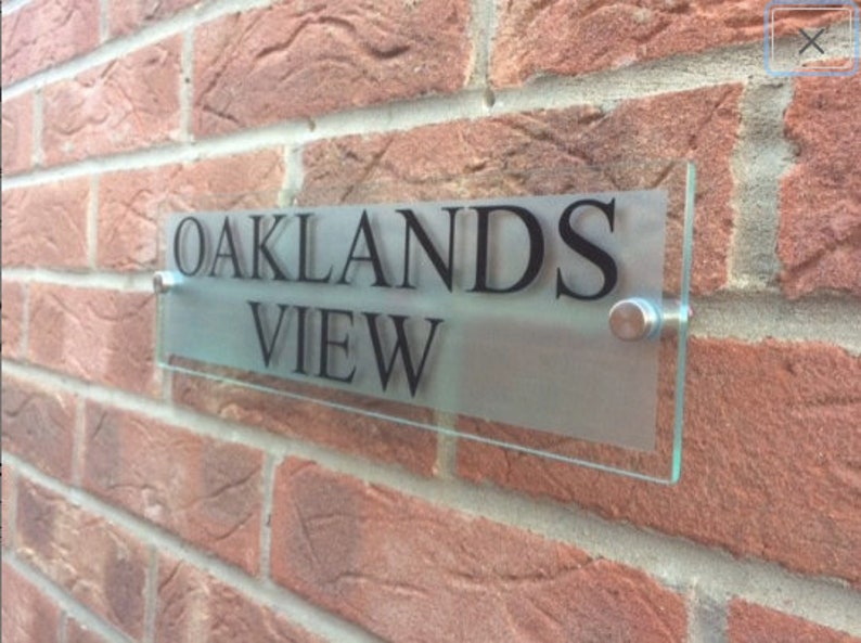 Contemporary Glass Acrylic House Sign Plaque Door Number / Street ...