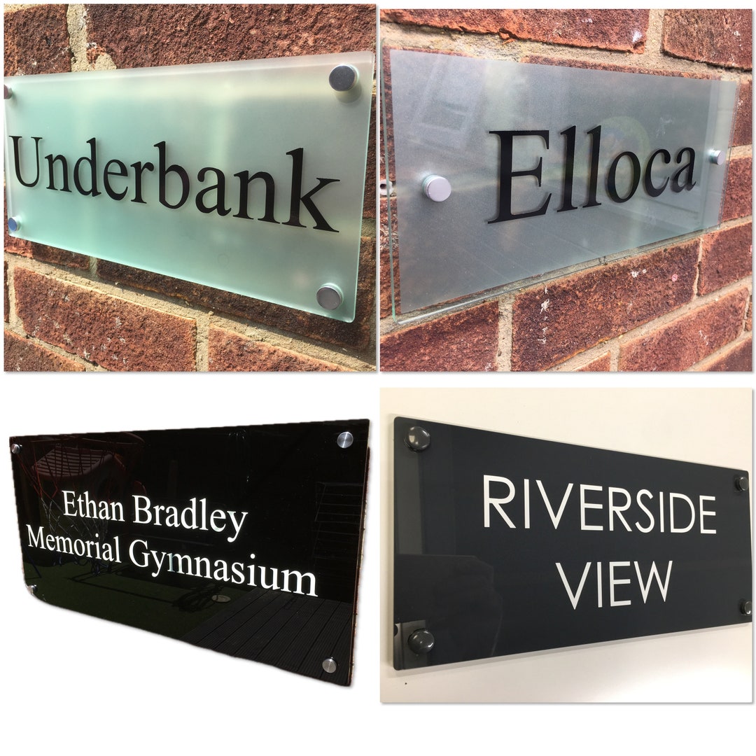 Contemporary Modern House Number Sign Printed Address Signage – Black ...