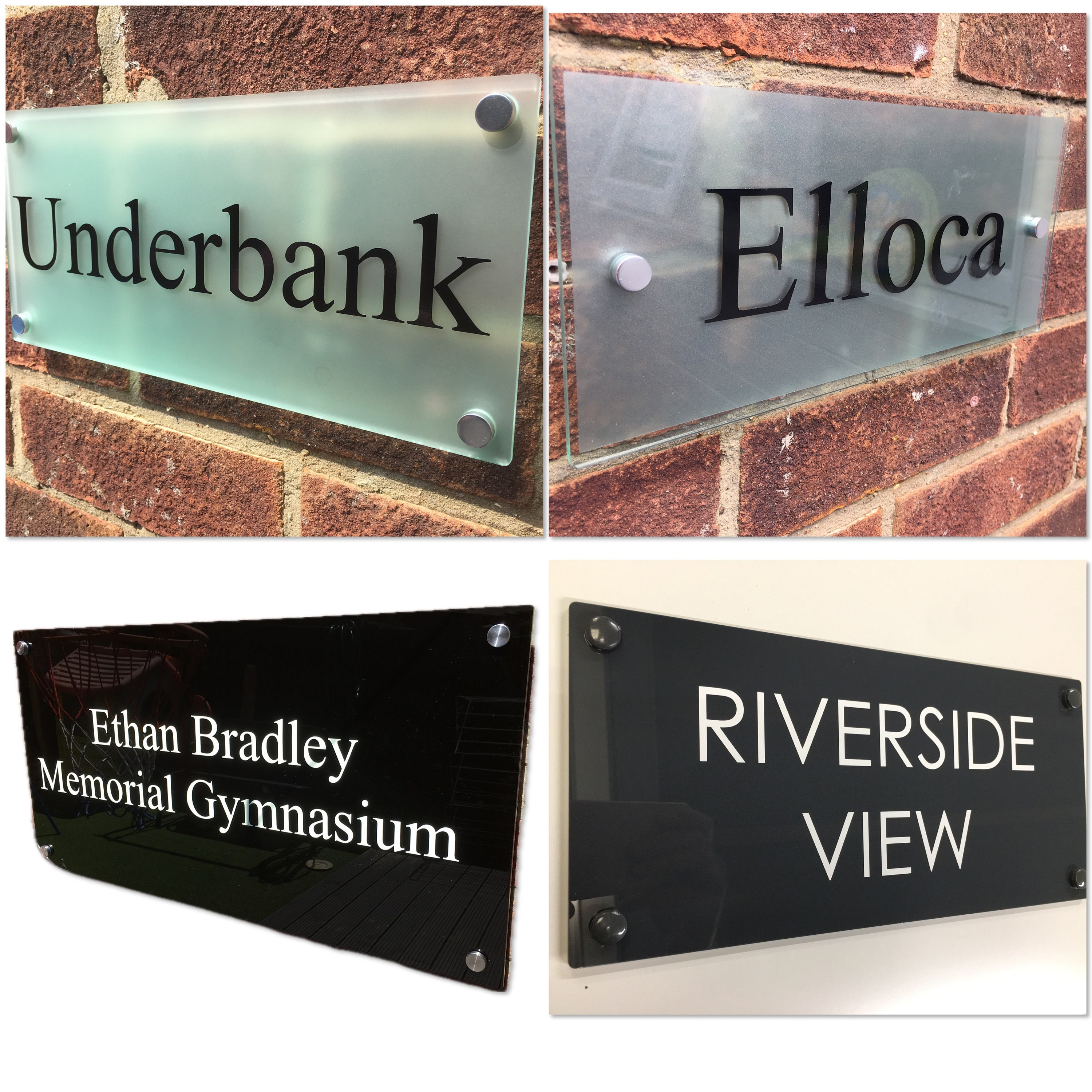 Contemporary Modern House Number Sign Printed Address Signage Black ...